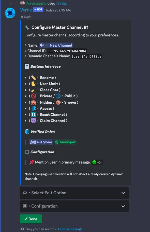 Vertix - Discord Bot - Temporary Voice Channels